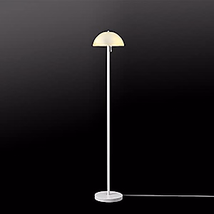 Globe Electric 67526 Dixon 65" 2-Light Floor Lamp, Matte White, Frosted Glass Shade, Vertical Pull-Chain Stepless Dimmer Switch