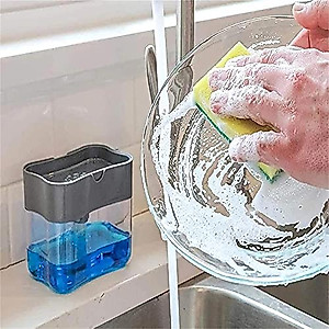 Soap Pump Dispenser Soap Dispenser Pump with Sponge Manual Press Liquid Dispenser Container Manual Press Soap Organizer Kitchen Tools Bottles Dispenser (Color : Brass)