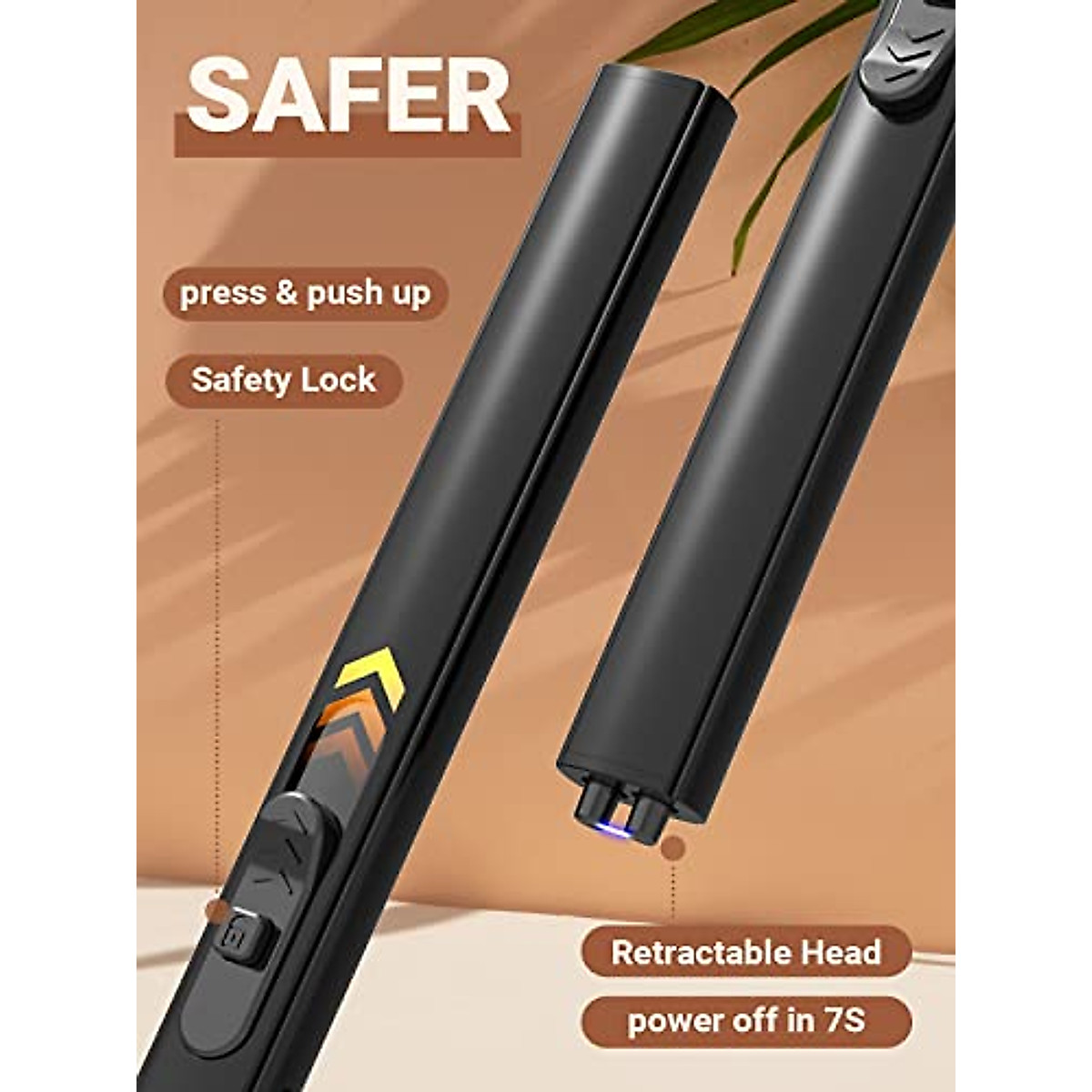 Lighter Electric Candle Lighter Rechargeable - Birthday Gifts for Women Men Upgraded Plasma Arc USB Lighter with LED Display 360° Flexible Neck Flameless Safety Switch Long Lighter for Grill Cooking