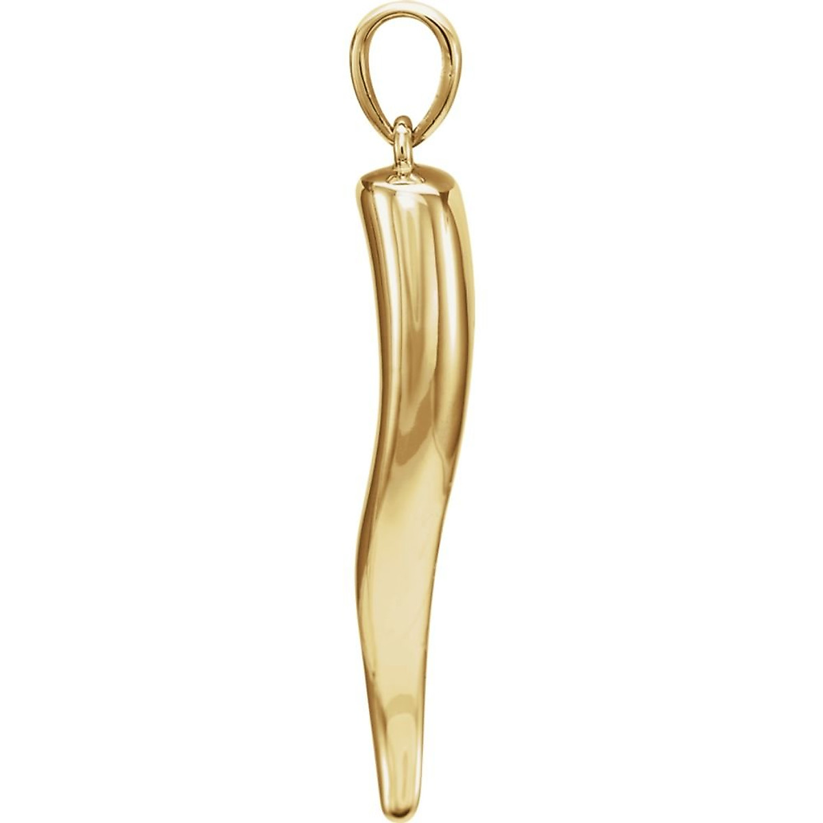 FB Jewels 18K Yellow Gold 21.75mm Italian Horn Pendant