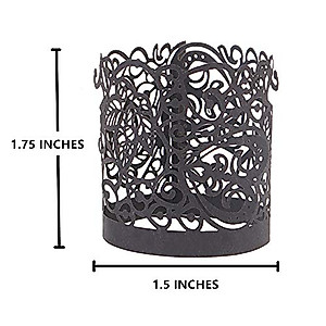 Candle Wraps, Sevend 50 Pieces Tea Light Wraps and Candles Holders for Weeding, Table, Gift, Outdoor (Black Candle Wraps)