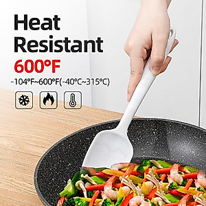 FIVETAS Food Grade Silicone Rubber Spatula Set for Baking,Cooking.High Heat Resistant Non Stick,Dishwasher Safe,Stainless Steel Core Handle,BPA-Free,Marbling set of 4