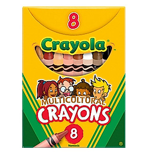 Crayola Multicultural Crayons Assorted, Non-Toxic Box of 8, Bundled With a Box of 24 Crayola Crayons