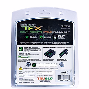 TRUGLO TFX Handgun Sight | Durable Shock-Resistant Compact Brightly Glowing Tritium & Fiber-Optic Xtreme Day/Night Sight, Compatible with Sig Sauer #8/#8 Handguns