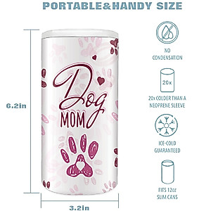 Sloozie Skinny Can Cozie 12 oz. Skinny Insulated Can Cooler - Funny Slim Coozies for Tall Beer Cans And Hard Seltzer Mom Gift For Dog Lover Dog Mom