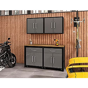 Manhattan Comfort Eiffel Garage Cabinets and Storage System, Set of 5, White