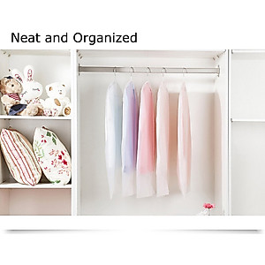 In kds Transparent PEVA Dress Garment Bag Suit Bag with Zipper Pack of 6, 4Medium and 2 Large