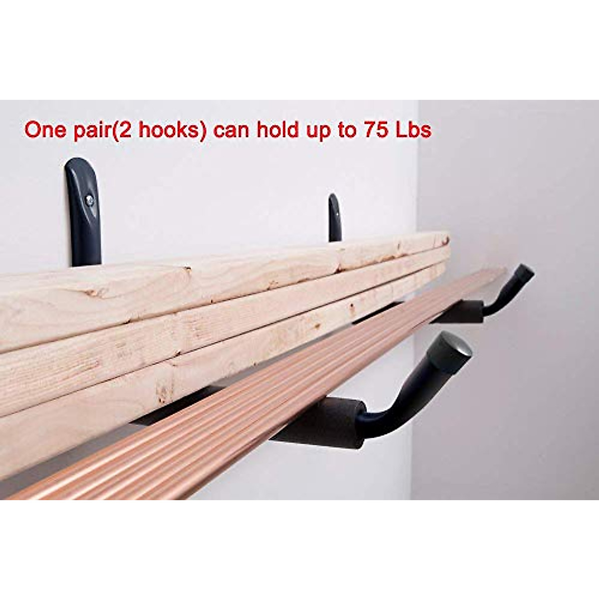 Wintek Heavy Duty Giant Arm Hang-It-All Wall Mount Storage Hook Rack for SUP&Surfboard,Ski&Snow Board,Skate Board,Long Board,Paddle Board|Home Garage Storage&Organization Hangers-4 Pack (Black)