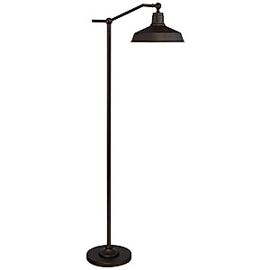 360 Lighting Kayne Farmhouse Rustic 61" Tall Standing Floor Lamps Set of 2 Lights Downbridge Task Adjustable Foot Switch Brown Satin Bronze Finish Living Room Bedroom House Reading Office Home Decor