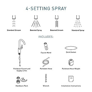 Moen Align Chrome One-Handle Modern Kitchen Pulldown Faucet with Reflex Docking System and Power Clean Spray Technology, 7565