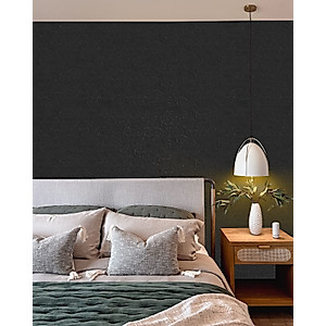 Black Wallpaper Peel and Stick Wallpaper Black Silk Wallpaper for Bedroom Solid Black Contact Paper for Cabinets Self Adhesive Removable Wallpaper Embossed Textured Wallpaper Waterproof 15.7“×118”