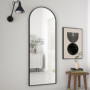GLSLAND-58x18 inch Arched Full Length Mirror-Aluminum Alloy Frame High Definition-Full Body Mirror for Bedroom or Living Room