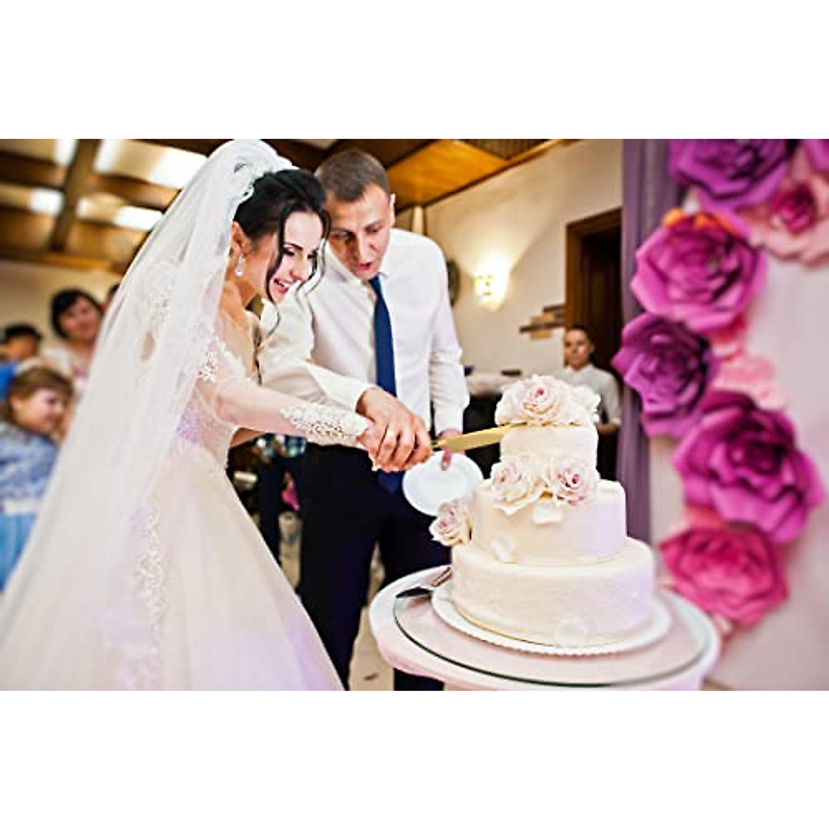 Terra Artisan Gold Cake Cutting Set (2 Pieces), Stainless Steel, Elegant Cake Cutting Set for Wedding, Cake Knife and Server set, Perfect For Wedding, Bridal Shower, Graduation, All in a Giftable Box