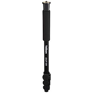 Velbon EXUP-300 Monopod 409300 4-Stage Lever Lock Leg Diameter 0.8 inch (20 mm) Small, Head Sold Separately, Base Diameter 1.1 inches (28 mm), Aluminum Legs