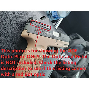 Ade Advanced Optics Delta RD3-012 Red Dot Reflex Sight + Optic Mounting Plate for Taurus PT111 G2, Millennium G2, G2C, G3 with Original Rear Sight, PT140 G2, PT709, PT740, TX22 + Pictinny Plate