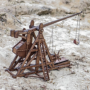 YAQUMW The Mini Counterweight Trebuchet Europe Medieval Siege Equipment Chariot Catapult Weapons DIY 3D Wooden Puzzles Model Kits for Adults STEM Projects Tabletop Toy