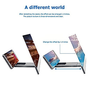 YFQHDD Phone Holder 12 Inch 3D Screen Amplifier Mobile Phone Magnifier Protable Movies Phone Stand for Video Enlarged Eyes Holder