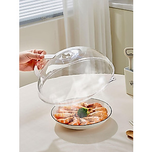 Microwave Splatter Cover for Food,Clear Microwave Splash Guard Cooker lid with Handle,BPA-Free,Soft Plastic