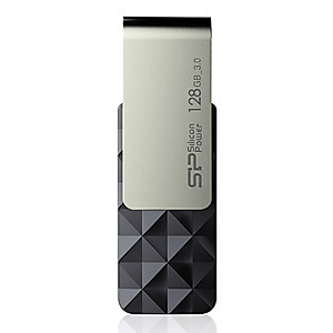 Silicon Power 128GB Blaze B30 USB 3.0 Swivel Flash Drive, Black (SP128GBUF3B30V1K)