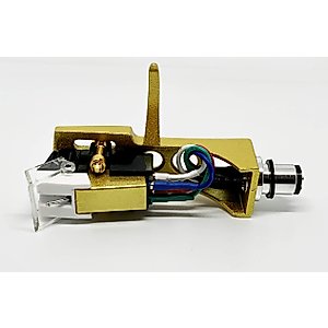 Cartridge and Stylus, needle and Gold Headshell with mounting bolts for Technics SL-1200, SL-1210, SL-1600, SL-1610, SL-1700, SL-235, SL-23A, SL-B2, SL-B202,