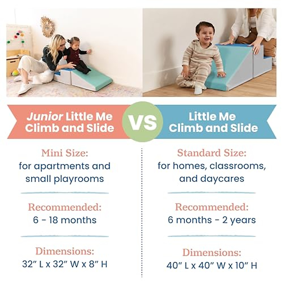 ECR4Kids Softzone Little Me Climb and Slide, Toddler Playset, Contemporary, 2-Piece