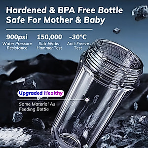 BriskSpring Self-Cleaning Spin Down Sediment Water Filter, Automatic Rotating Scraper Filter Screen, 40 Micron Reusable Whole House Water Filter System, 1" MNPT + 3/4" FNPT, Water Pressure Gauge