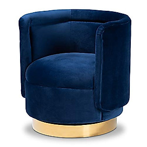 Baxton Studio Chairs, Royal Blue/Gold