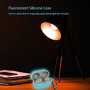 Glow Blue Case Cover Replacement for Sony WF-1000XM4 Earbuds, Silicone Protective Skin Sleeve Glow in Dark - LEFXMOPHY