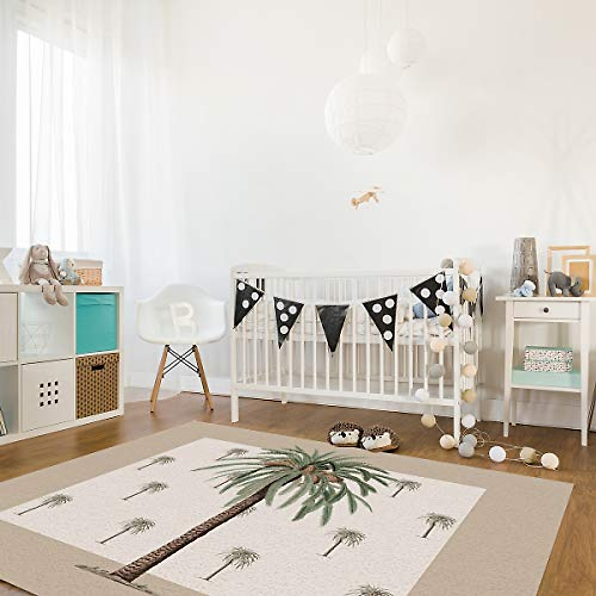 Fantasy Staring Area Rugs for Living Room & Bedroom, Tropical Palm Tree Non-Slip Modern Carpet Children Playroom Soft Carpet Floor Mat Home Decor 2' x 3'