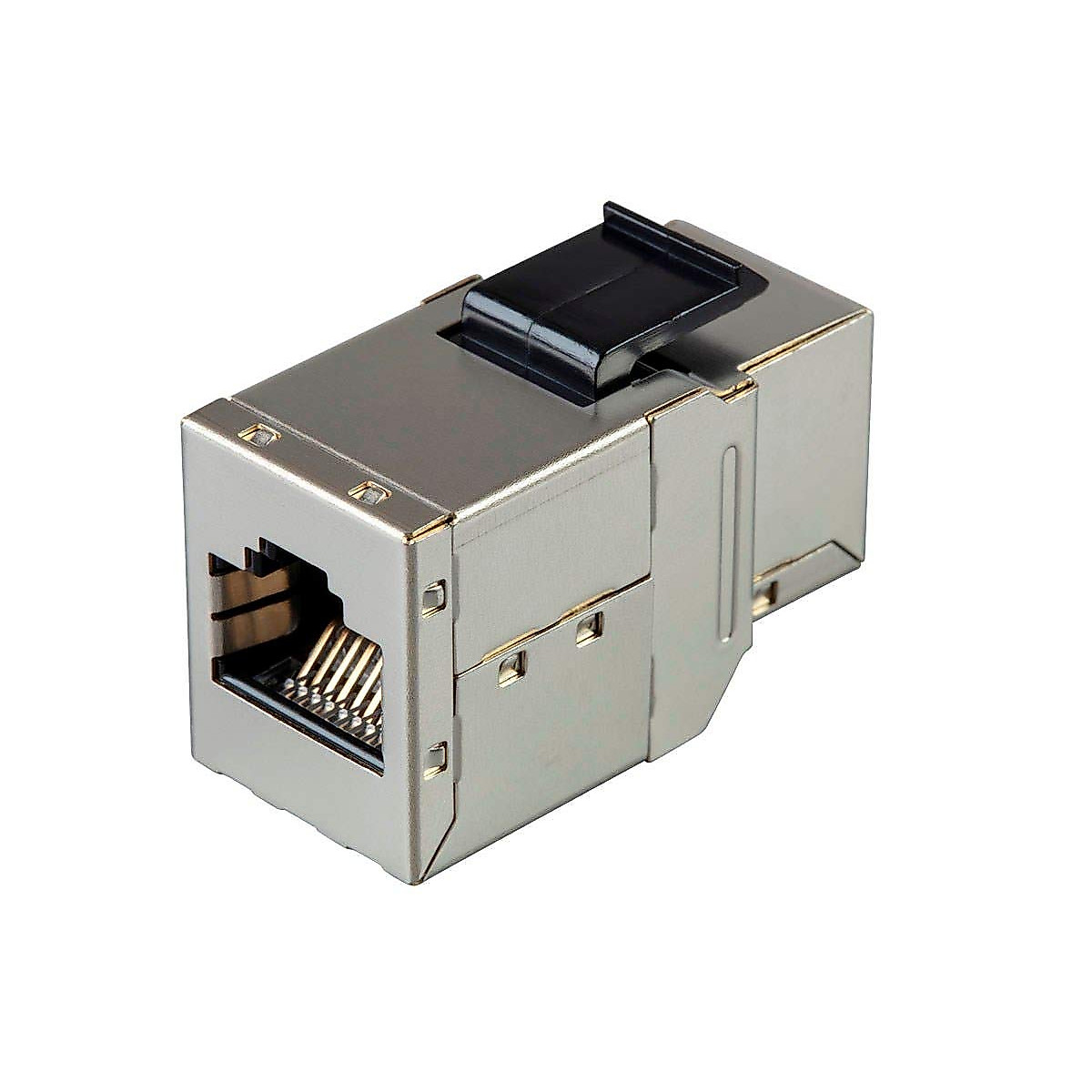 Monoprice Shielded Straight Through Cat6A RJ45 Keystone in-Line Coupler - 10G, Use for Networking As an Extender Between Two Patch Cables, Silver