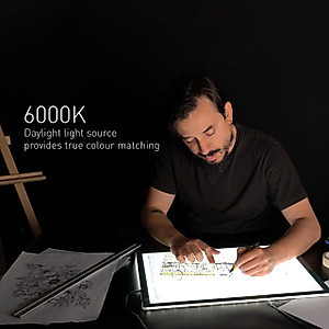 Daylight Wafer 3 LED Lightbox, Dimmable with Memory Function, Perfect for Tracing, Sketching, Scrapbooking and Other Craft Projects,18X23.5 inches, Black