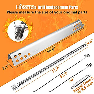 Hisencn Grill Replacement Parts for Charbroil Performance 475 4 Burner 463377319 463347017, 463361017, 463673017, 463376018P2, 304 Stainless Steel Grill Parts Kit and Grill Grates for Charbroil Grill