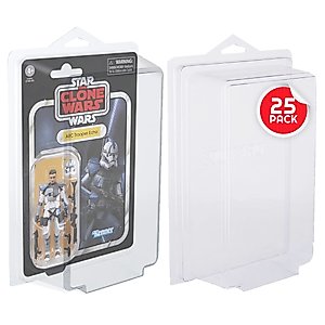 EVORETRO Action Figure Display Case for Kenner, Super7 Reaction Figures, 3.75 in Carded Toy Figures Such as Star Wars, Marvel Legends, Motu, GI Joe, Durable Plastic Retro Blister Protective Cases