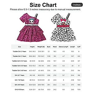 L.O.L. Surprise! Girls Tiered Dress Figure Print Layered One Shoulder Casual Dress Flowy Summer Dress Size 6-12 Deep Magenta 7-8 Years