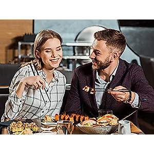 VIWIK 5 Pairs Fiberglass Premium Chopsticks Reusable Classic Japanese Korean Chopsticks Easy to Use Lightweight Chopsticks Dishwasher Safe Matte Anti-slip Gift Sets with Box, 9.6 inch