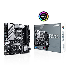 ASUS Prime Z790M-Plus D4 LGA 1700(Intel 14th,12th&13th Gen) microATX Motherboard (PCIe 5.0, 3xM.2 Slots,10+1 DrMOS,DDR4,1Gb LAN,USB 3.2 Gen 2x2 Type-C,Front USB 3.2 Gen 1 Type-C,Thunderbolt 4 USB4)