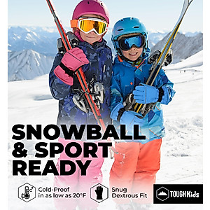 Tough Outdoors Kids Snow Gloves - Kids Winter Gloves - Kids Waterproof Insulated Gloves - Girls & Boys Winter Gloves - Kids Ski & Snowboarding Gloves - Children's Winter Gloves - Toddler Snow Gloves