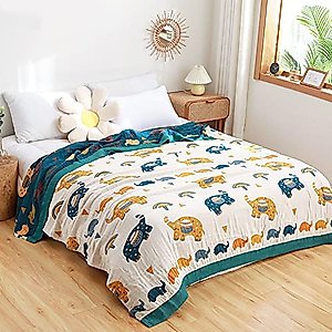100% Cotton Blanket Soft Muslin Throw Blanket for Couch Bed, 5-Layer Breathable Gauze Blanket for All Season, Soft and Lightweight Muslin Blankets for Adults Blanket 60"x80"