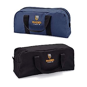 Rugged Tools Tool Bag Combo - Includes 1 Small & 1 Medium Toolbag - Organizer Tote Bags for Electrician, Plumbing, Gardening, HVAC & More