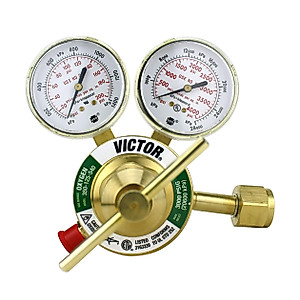 VICTOR Heavy Duty Oxygen Regulator Model: 350-125-540 - Delivery Rate: 5-125 psi - CGA-540 - Full Brass - Genuine Victor