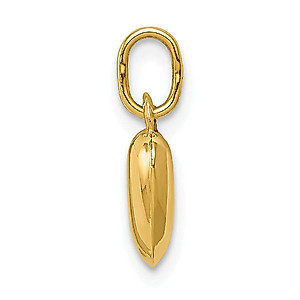 Diamond2Deal 14k Yellow Gold Puffed Heart Pendant