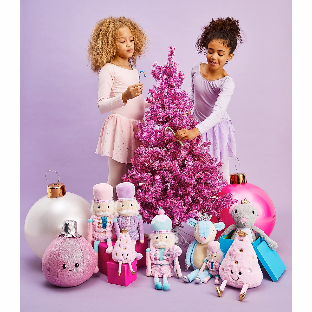 iscream Soft Plush 18.5" Nutcracker Embroidered Accent Holiday Pillow - Pink