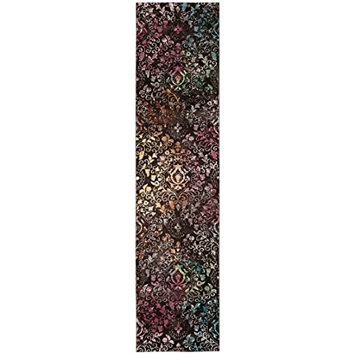 SAFAVIEH Aria Collection 2' x 8' Brown/Multi ARA172W Boho Chic Distressed Non-Shedding Living Room Entryway Foyer Hallway Bedroom Runner Rug