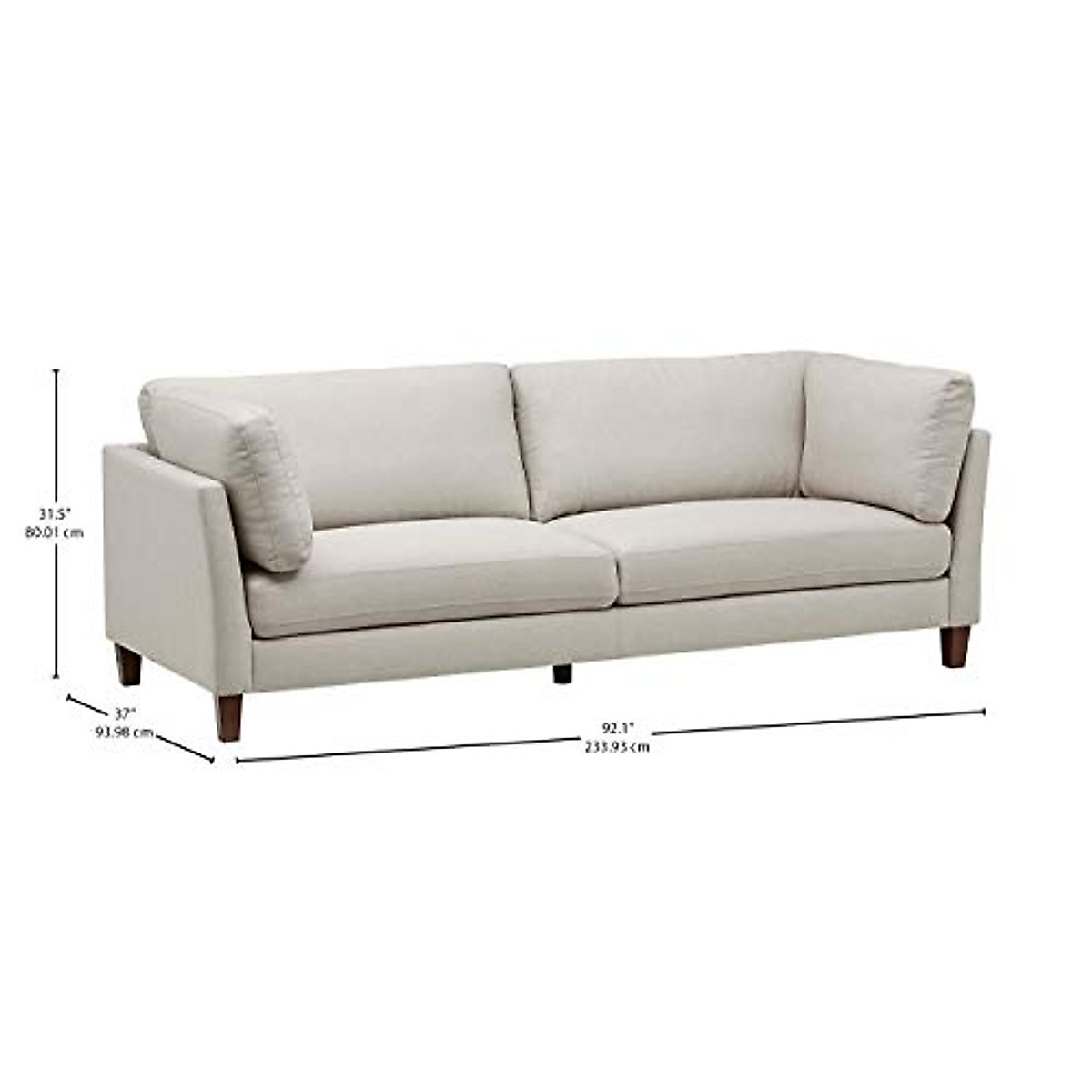 Amazon Brand – Rivet Midtown Contemporary Upholstered Sofa Couch, 92.1"W, Cream