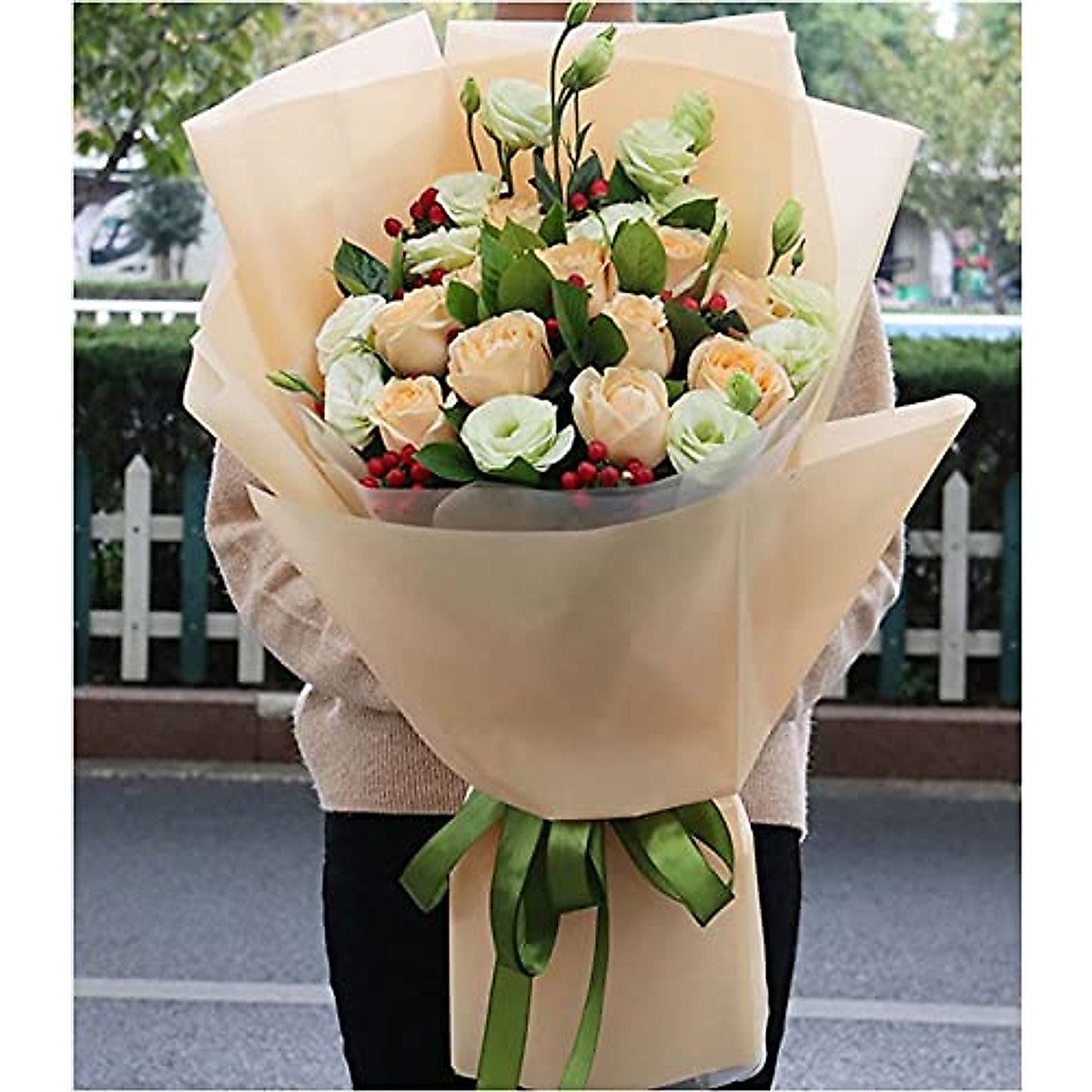 JOSON 30 sheets/6 colors Flower wrapping paper Korean solid color translucent flower shop floral gift bouquet flower wrapping paper Matte paper