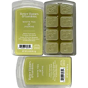 Better Homes and Gardens - White Tea and Jasmine 3.5oz Scented Wax Cubes 3-Pack, Green, 3.5oz (99.2g) x 3