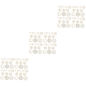 ibasenice 300 Pcs Wooden Gear Wood Chips Wood Gear Cutout Vintage Gears Charms Wooden Shapes to Paint Wooden Steampunk Gear Retro Toys DIY Gear Wood Chips Christmas Wood Carving Child