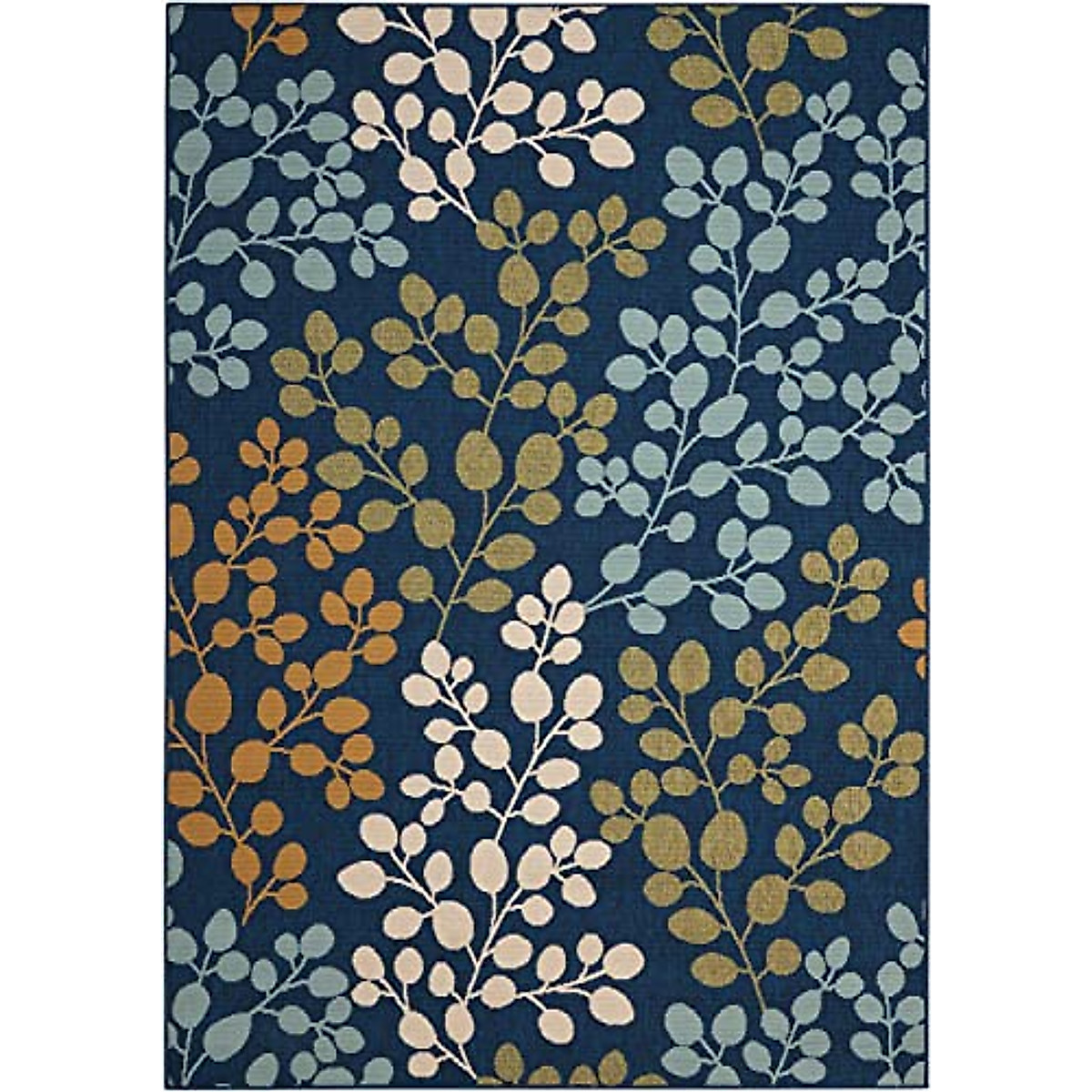 Nourison Caribbean Contemporary Navy 2'6" x 4' Area -Rug, Easy -Cleaning, Non Shedding, Bed Room, Living Room, Dining Room, Kitchen (2x4)