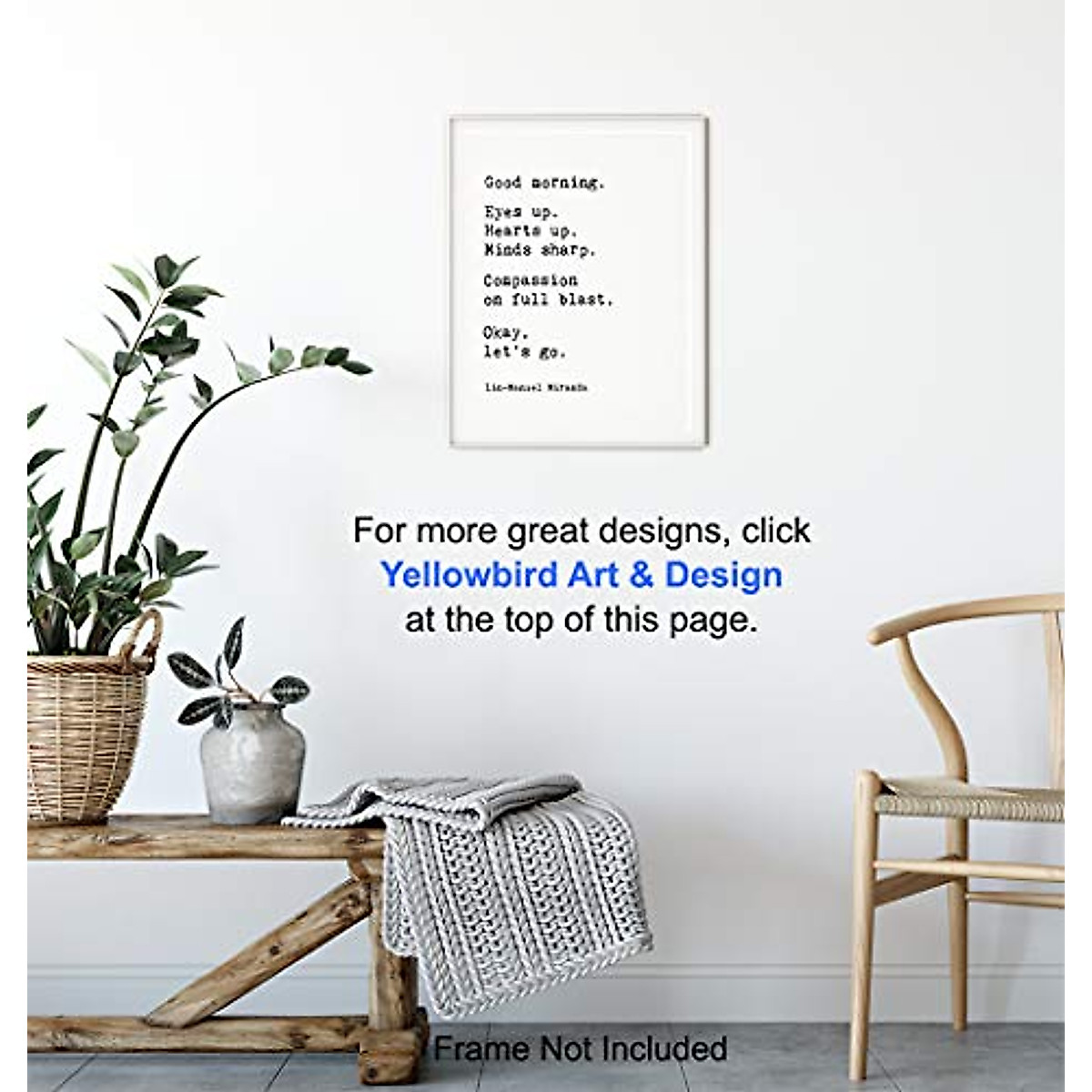 Lin Manuel Miranda Good Morning Merch Poster - Motivational Wall Art - Positive Inspirational Quotes Bathroom Wall Decor - Uplifting Encouragement Gifts for Women, Men, Hamilton Musical Broadway Play