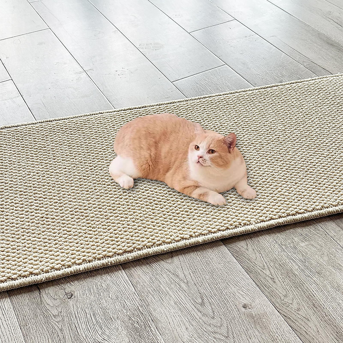 70.9"x 15.7" Thickened Extra Large Cat Wall Climbing Carpet with 10pcs Fixed Nails, Durable Cat Wall Furniture, Wall Scratcher, Scratching Post, Couch Sofa Protector, White